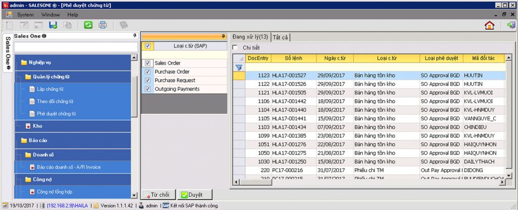 Tiện ích mở rộng SalesOne – Chức năng | OneSystem